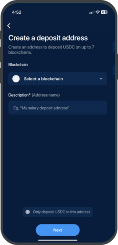 How do I create a USDC Deposit Address? - Senit