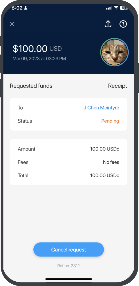 How do I cancel a request for funds? - Senit