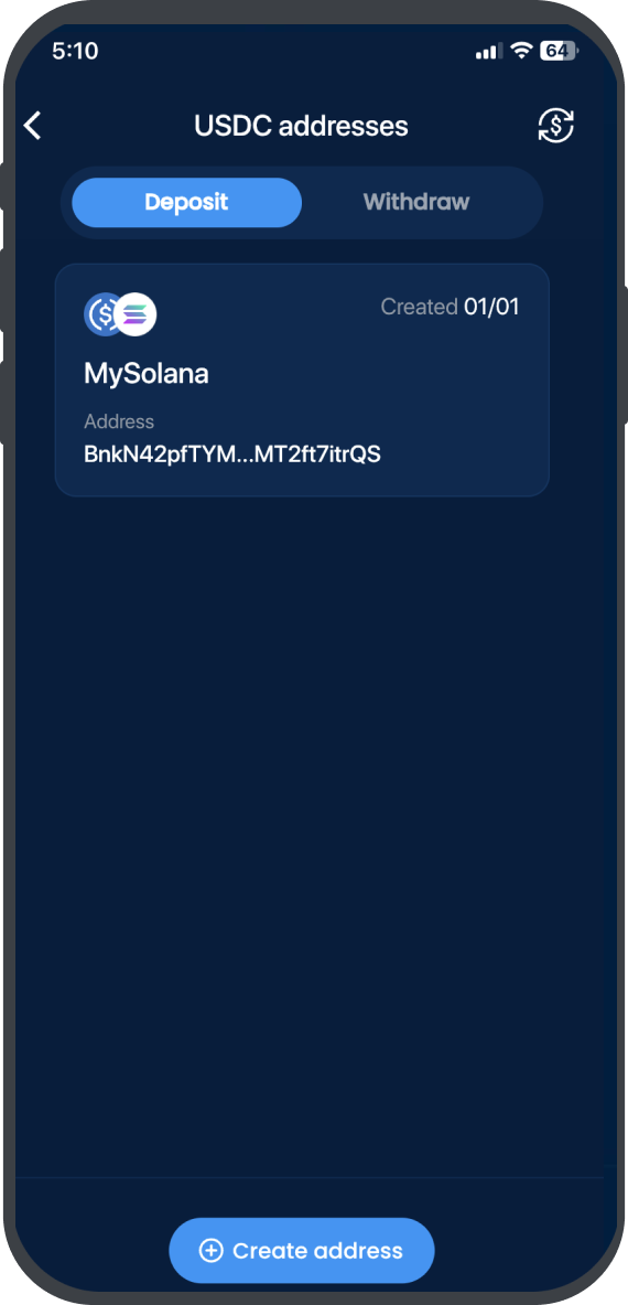 How do I share my deposit address to receive transfers from others? - Senit